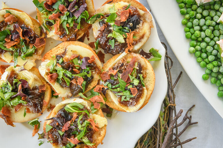Bacon and Brie Canapes with Caramelized-Onion and Pepper Jelly
