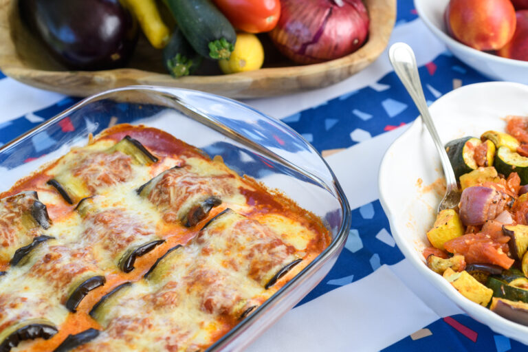 Ricotta-Stuffed Eggplant Roulade