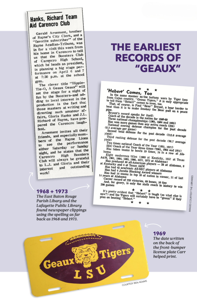 We chant 'Geaux Tigers' at games. But why did we start spelling the ...