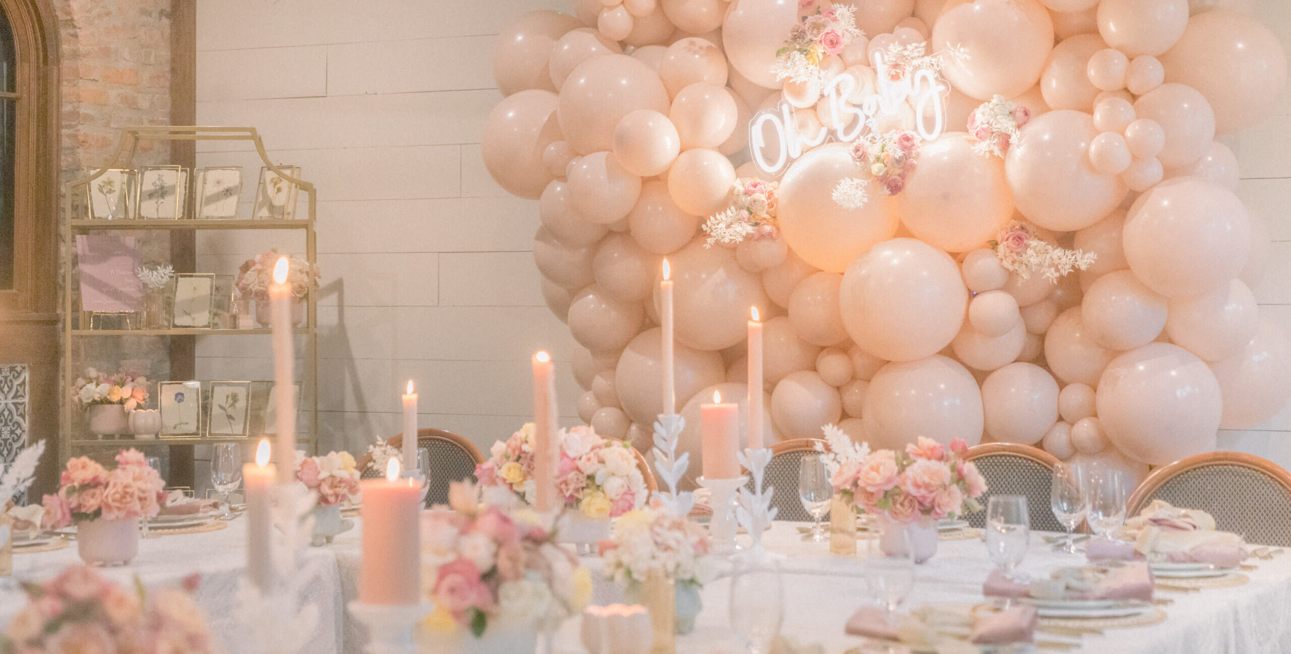 Shades of pink and plenty of roses brought this bohemian-inspired baby ...